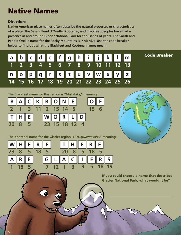 Answer Keys-Activity Pages - Glacier National Park (U.S. National Park ...