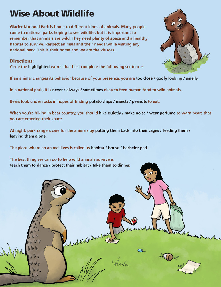 Activity and Coloring Pages - Glacier National Park (U.S. National Park ...